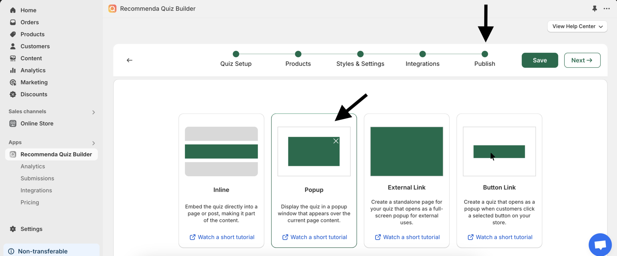 How to Create Popup Quiz - Recomma - Product Quiz Builder