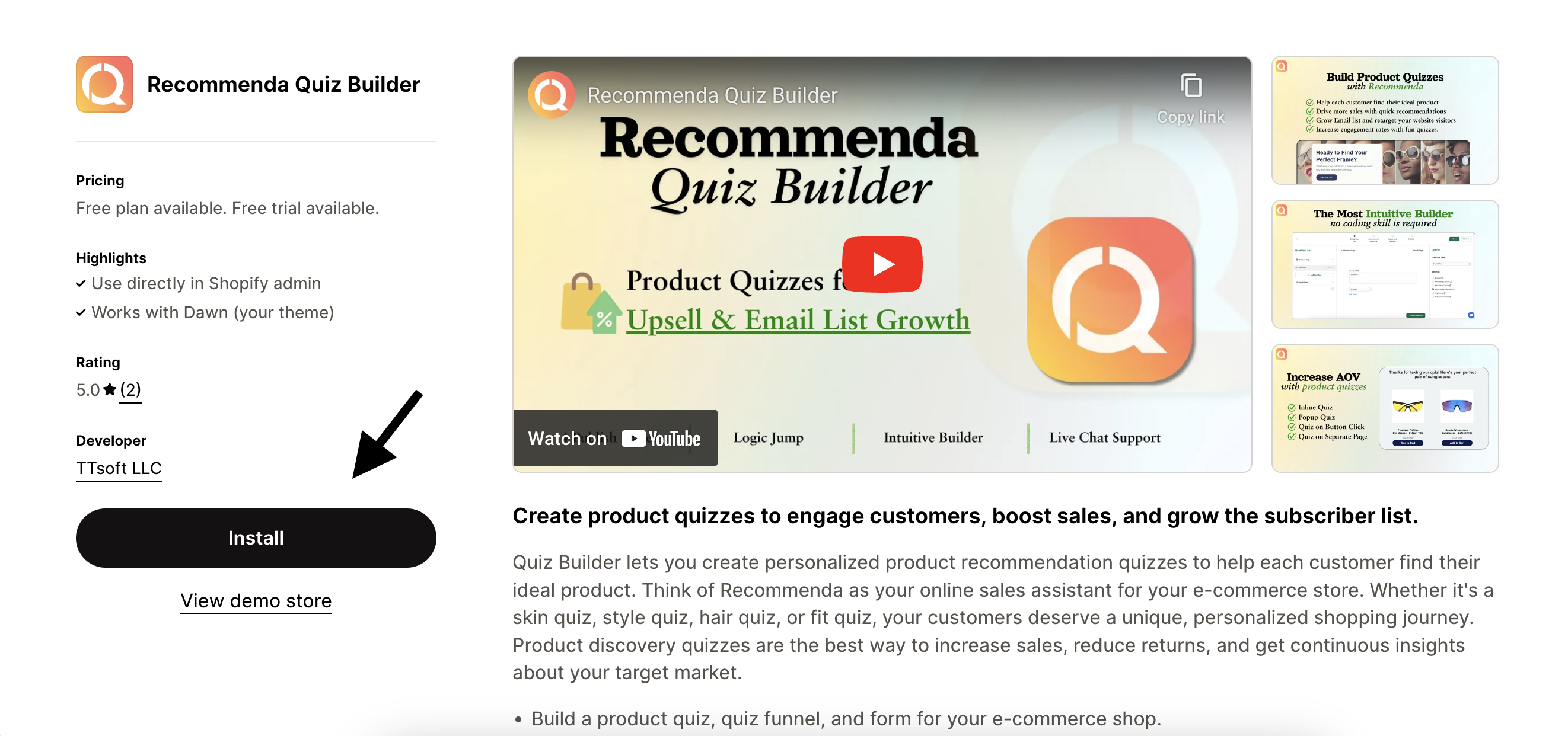 Installation Guide - Recomma - Product Quiz Builder